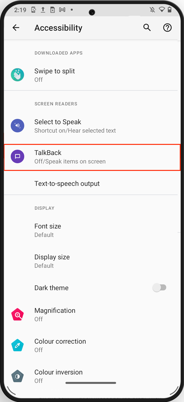 Stock Android Smartphone - Centre For Accessibility Australia